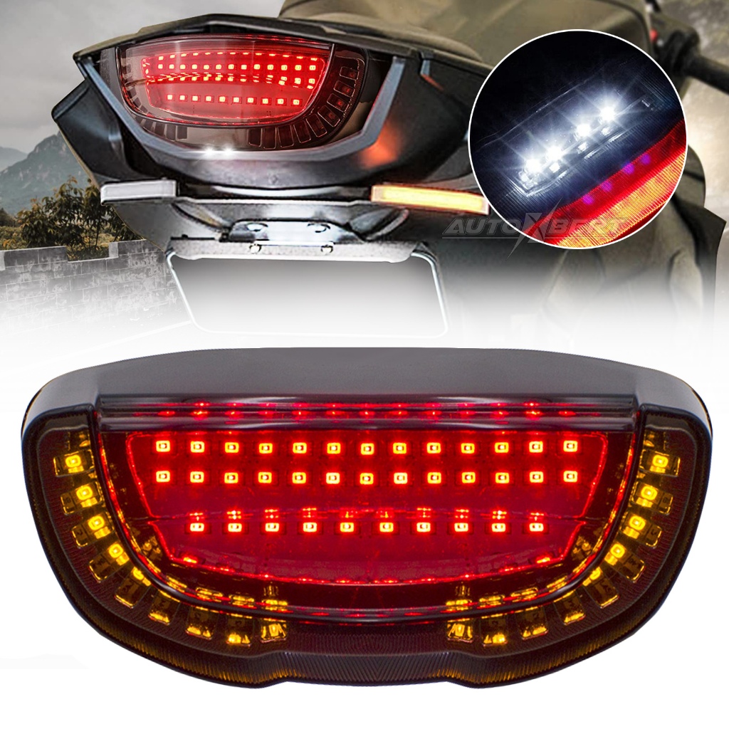 Universal LED Motorcycle Tail Light Brake Stop Turn Signal Flashing ...
