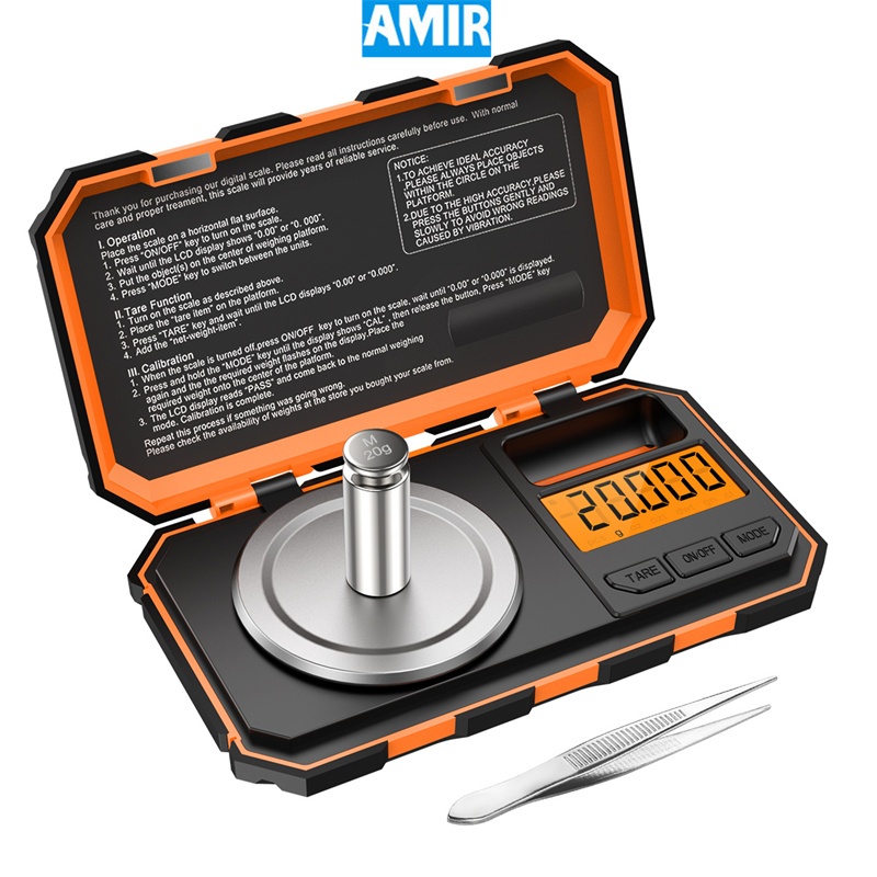 AMIR Digital Pocket Scale 20g 0.001g Professional Milligram Scale ...