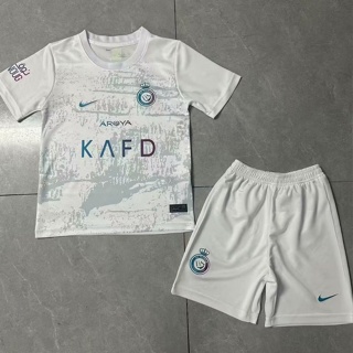 23/24 Al-Nasr Riyadh White Kids Kit Soccer Jersey Young's Ronaldo ...
