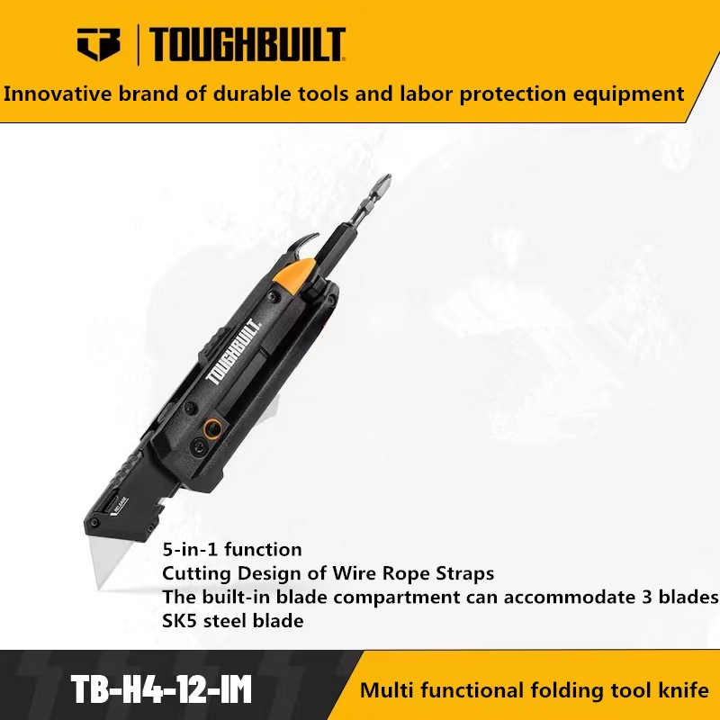 Toughbuilt TB-H4-12-IM Multifunctional Folding Utility Knife Utility ...