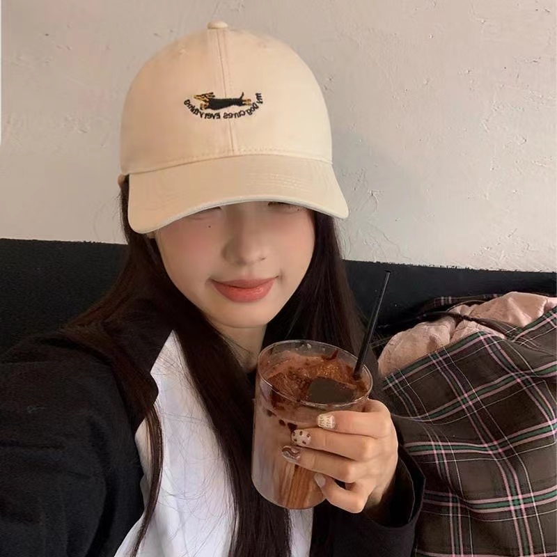 Korean Version ins Hat All-Match Letter Puppy Baseball Cap Women Autumn ...