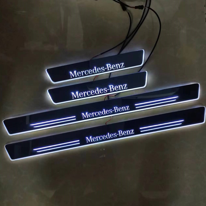 Mercedes Benz W211 W212 E200 E300 E350 4PCS Acrylic Moving LED Welcome ...