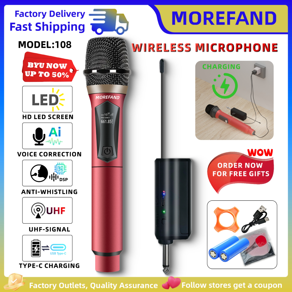 Microphone UHF Wireless Microphone portable charging microphone ...