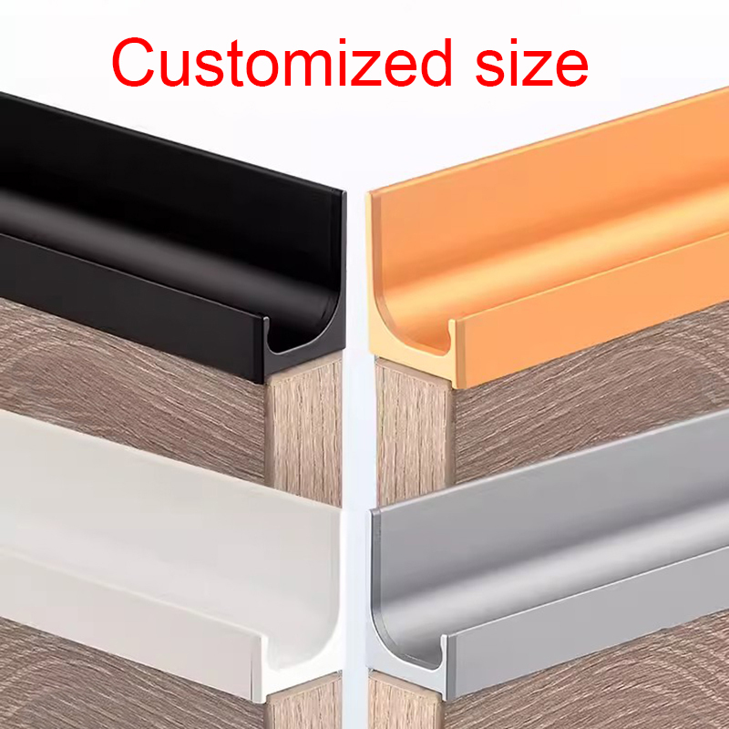 Customized size L-type Slot-free Hidden Handles Cabinet Handle Kitchen ...