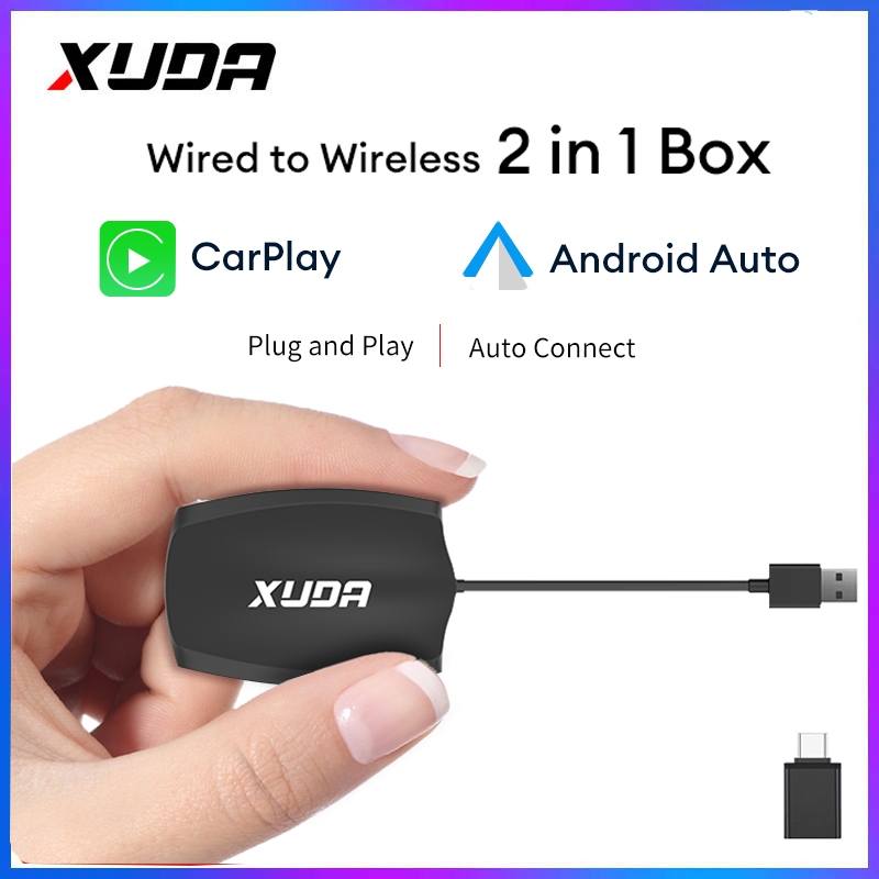 XUDA Mini Box 2in1 Wireless CarPlay Dongle Wireless Android Auto Box ...