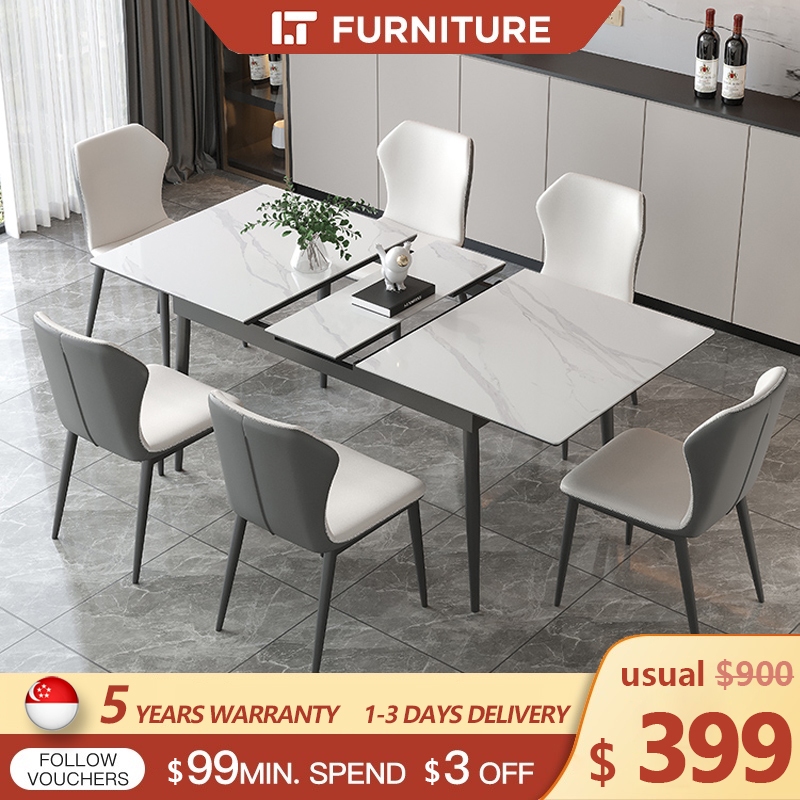 R5 IT-store HDB Set Foldable R5 Light Expandable Sintered Stone Dining ...