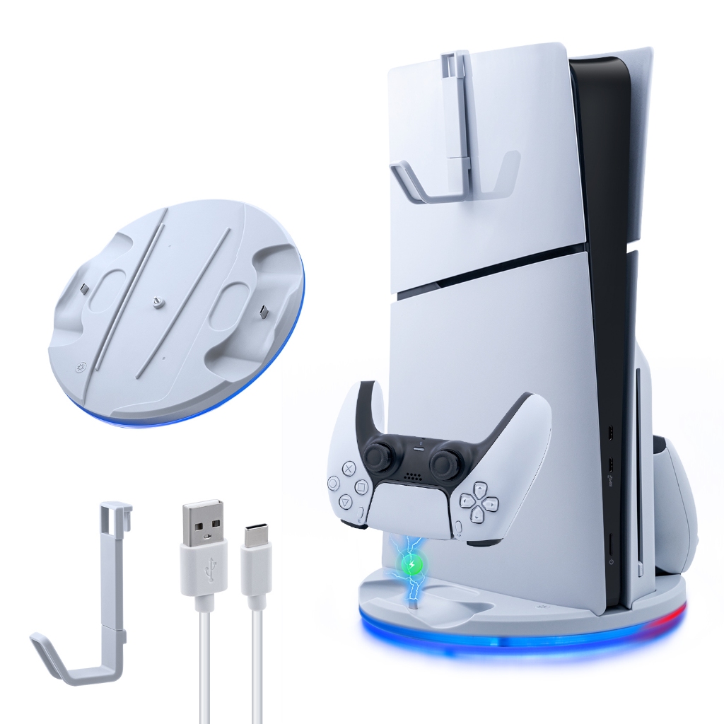 JYS LED Display Stand with Controller Charger for PS5 Slim DE/UHD ...