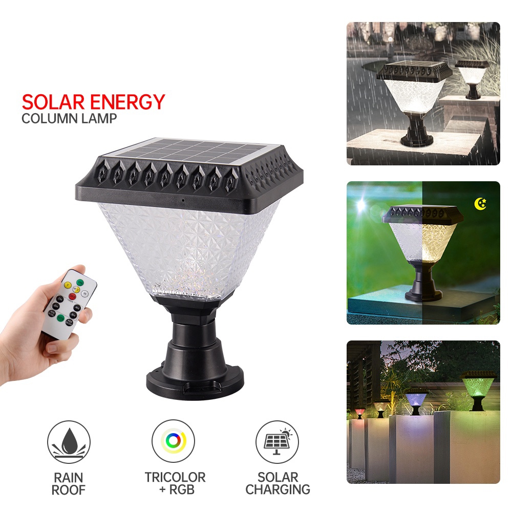 LED Solar Gate Light Outdoor Post Light 10W Waterproof Outdoor Remote ...