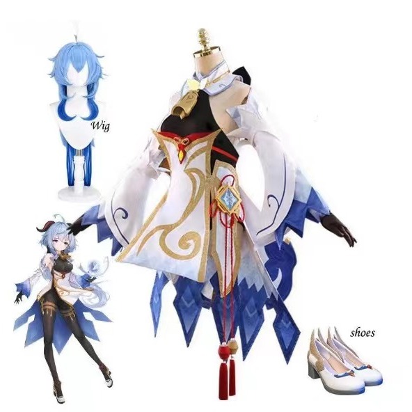 Game Genshin Impact Cosplay Costumes Ganyu Costume Wig Dress Full Set ...