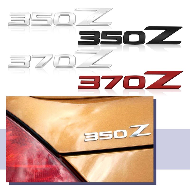 3d Metal 350Z Logo 370Z Letters Badge Car Trunk Door Side Sticker Decal ...