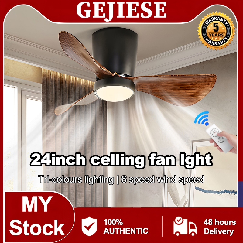 GEJIESE Fans Mini Ceiling Fan With Light Nordic Design Strong Winds ...