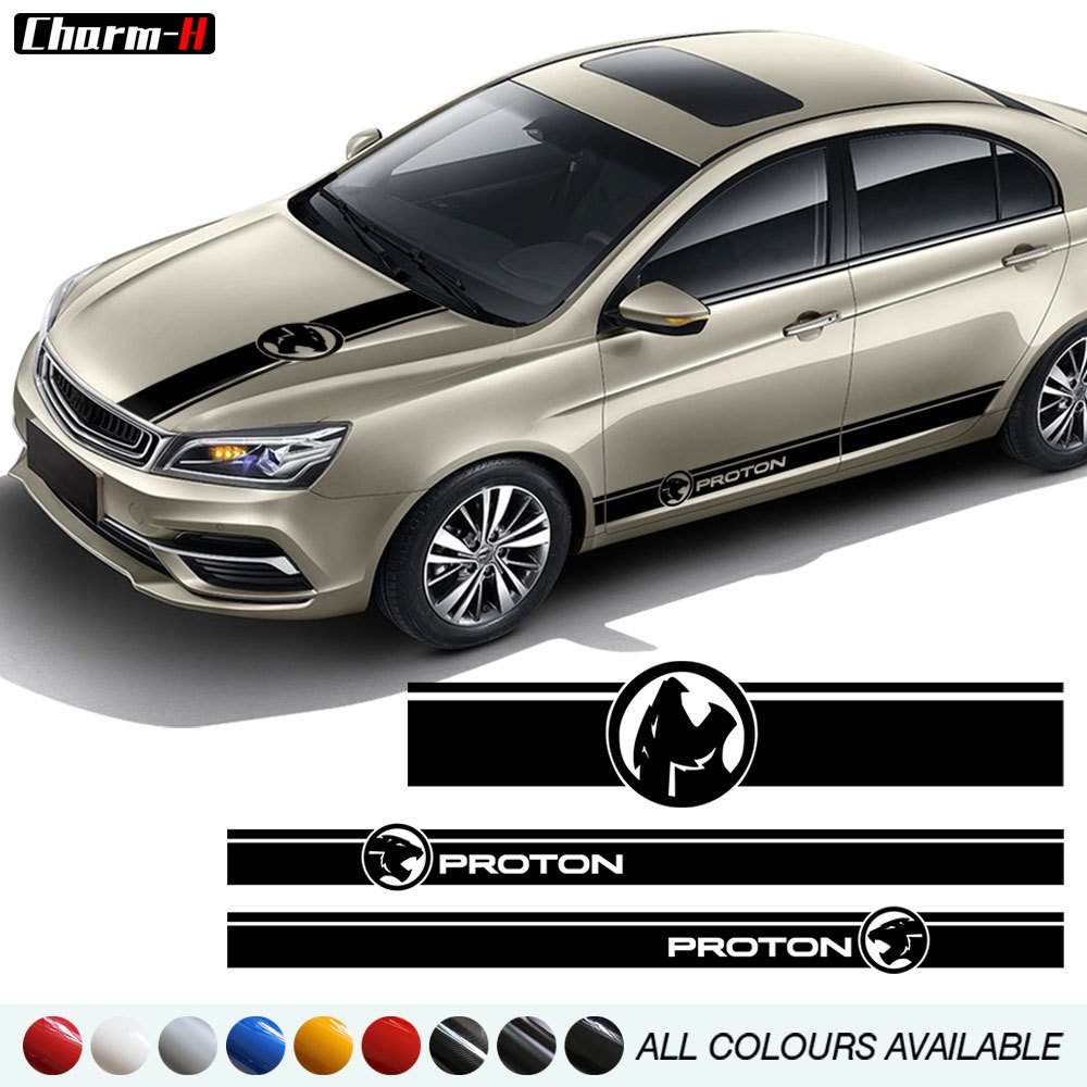 Car Hood Stripe Door Side Skirt Rocker Panel Stripes Decal Stickers for ...