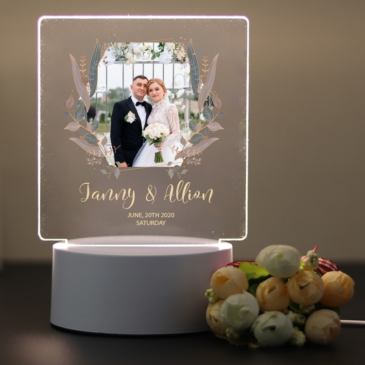 Personalized Customized Acrylic Photo 3D Night Light Custom Photo Name ...