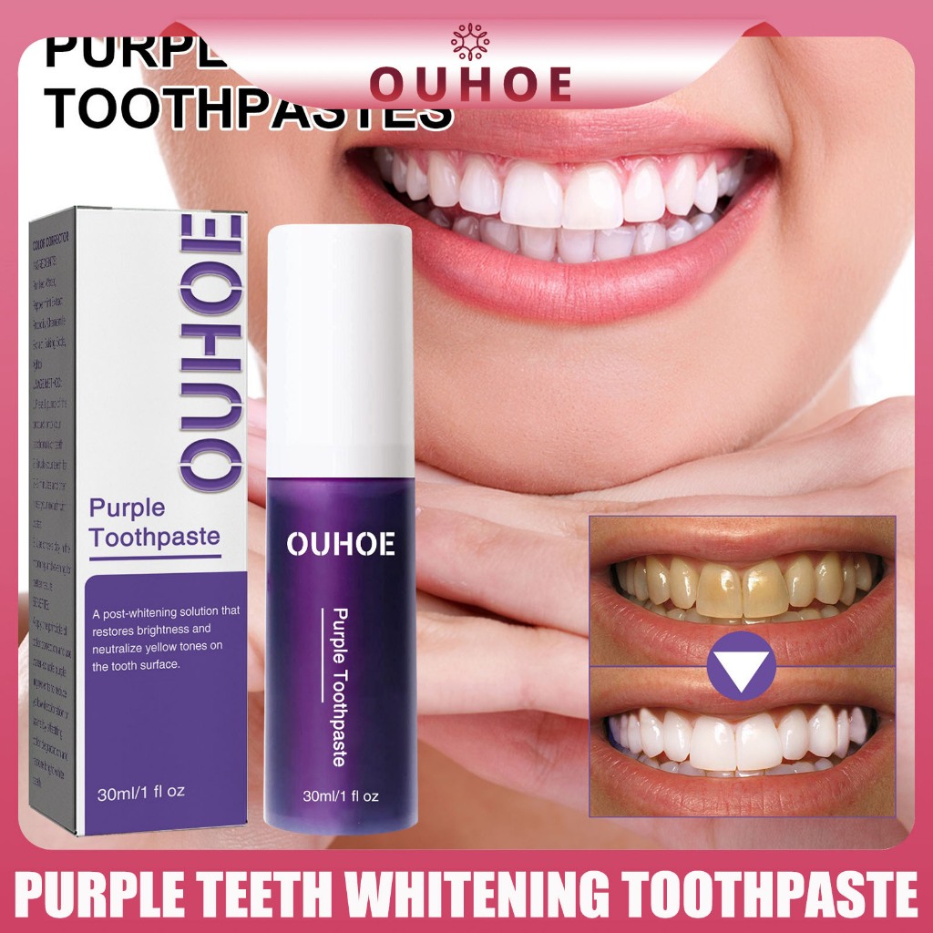 Ouhoe Purple Toothpaste V34 Teeth Color Corrector Whitening Teeth ...