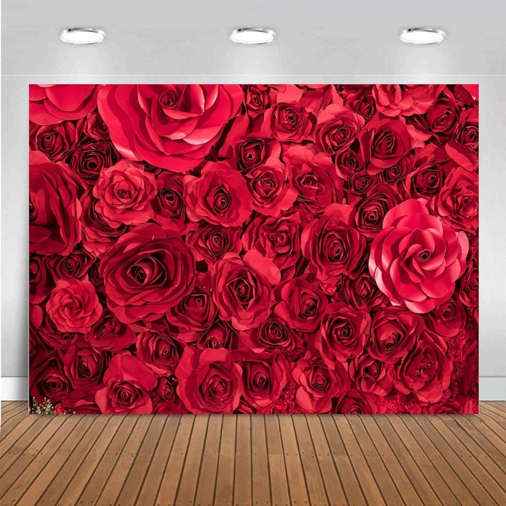 Red Rose Wall Wedding Photography Backdrop Wedding Flowers Backdrops ...