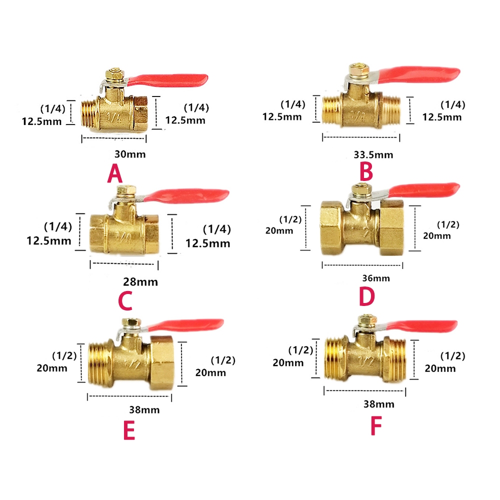 Copper Ball Valve With Double Inner And Outer Threads 1/4 "1/2" Pagoda ...