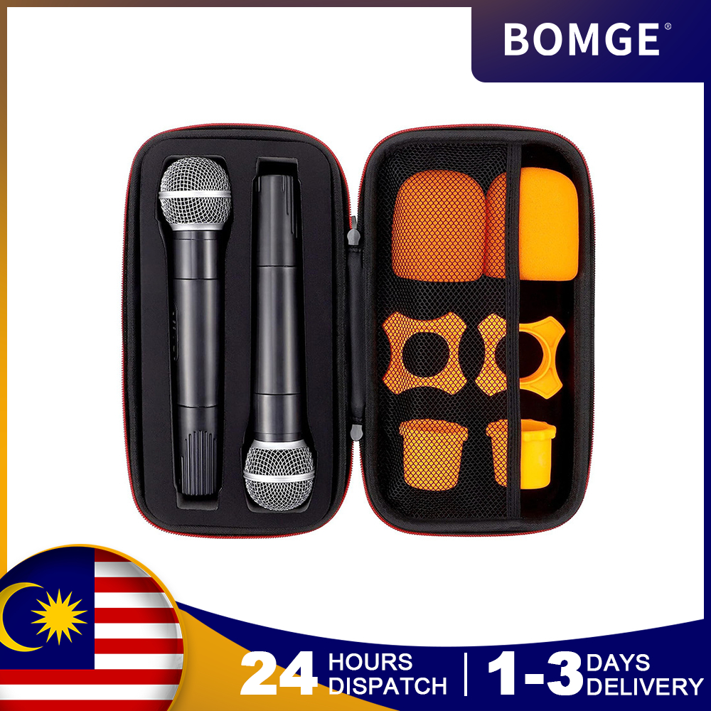 Dual microphone storage bag portable zipper bag outdoor travel karaoke ...