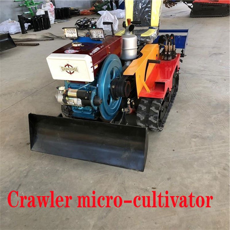 Small riding tracked micro tiller, dual-purpose agricultural diesel ...