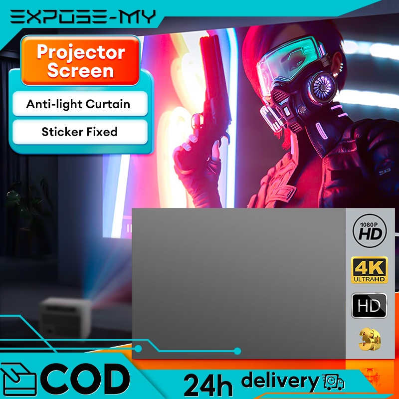 EXPOSE 3D Simple Folding Metal Anti-Light Portable Screen Projector (84 ...