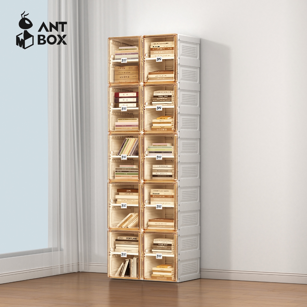 ANTBOX Bookshelf Book Display Cabinet Without Installation DIY Utility ...