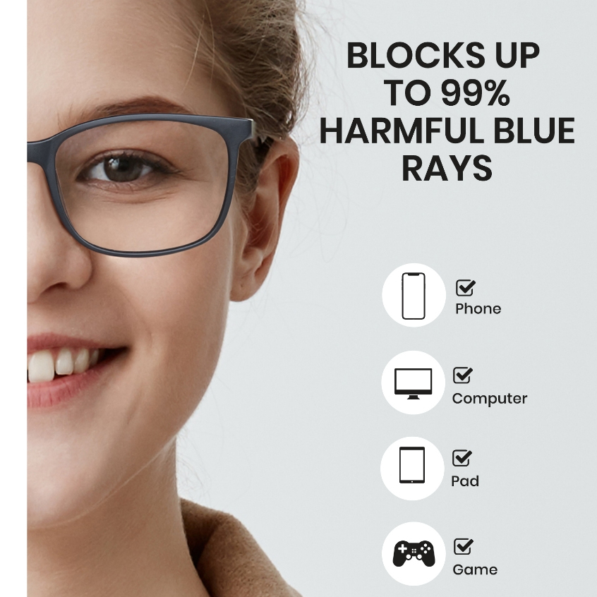 Cyxus Anti Blue Light Glasses for Men Women Lightweight TR90 Computer ...