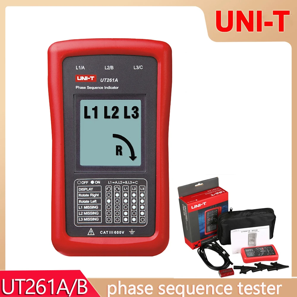 UNI-T UT261A UT261B 3-Phase Power phase sequence tester lack phase ...