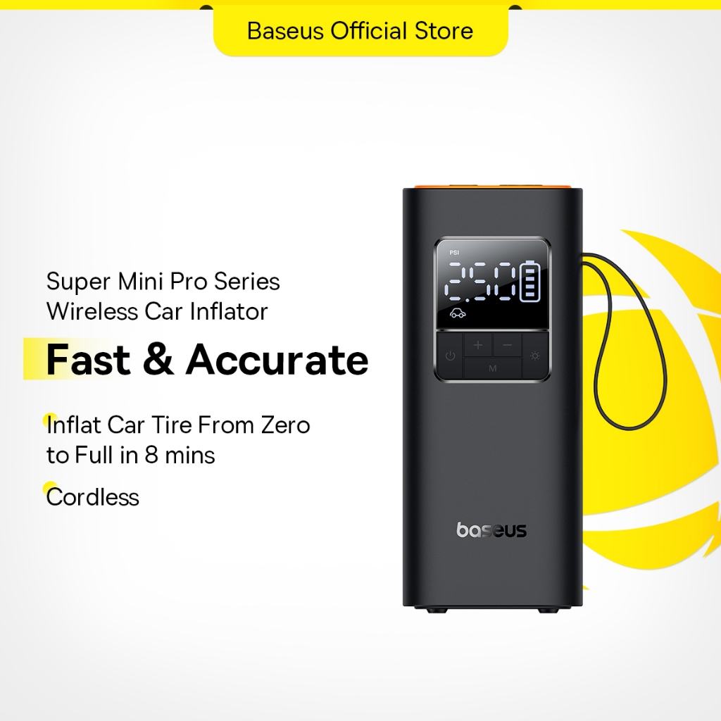 Baseus Portable Wireless Inflator Pump Car Smart Digital Tire Pressure ...