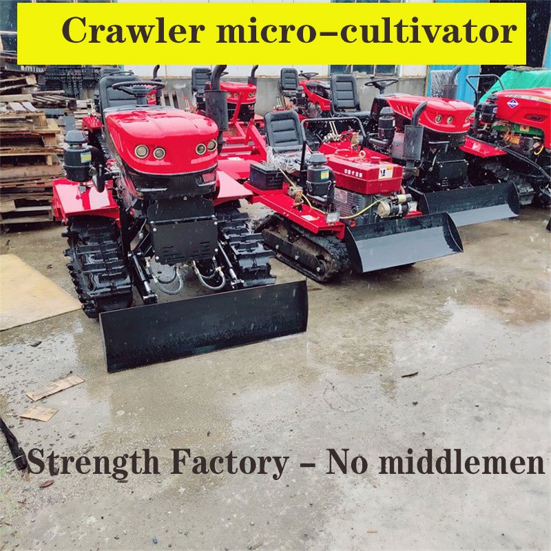 Multi functional tracked rotary tiller, small diesel micro tiller ...