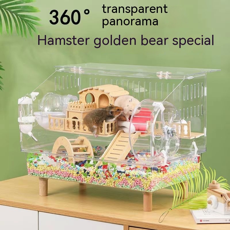 Hamster Cage Full Transparent Golden Hamster Cage Full Set Hamster ...