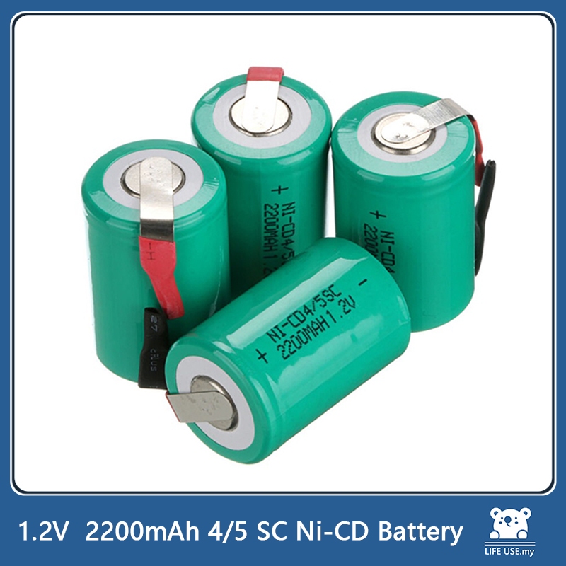 2-10pcs GTF 1.2V 2200mAh 4/5 SC Ni-CD Battery Sub C batteries with tab ...