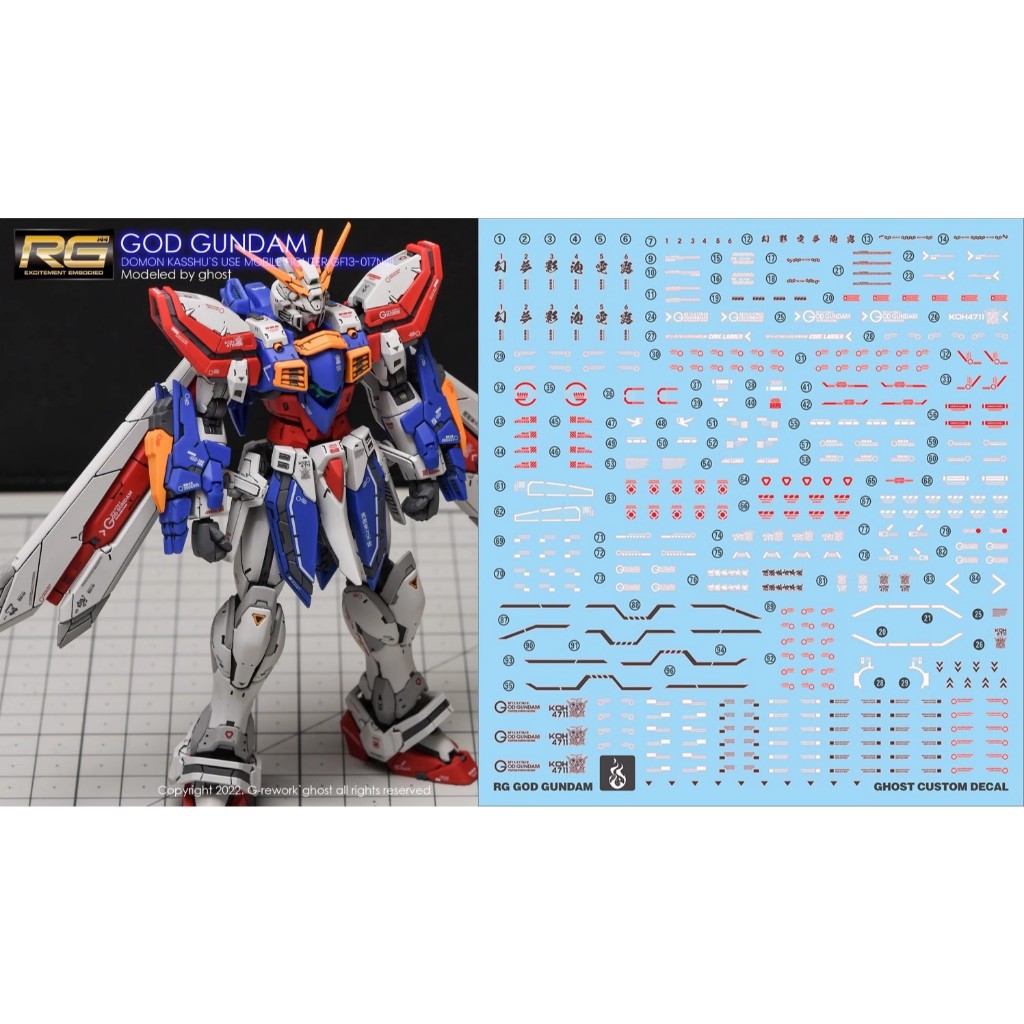 【GHOST CUSTOM DECAL】RG 1/144 GOD GUNDAM | Shopee Malaysia