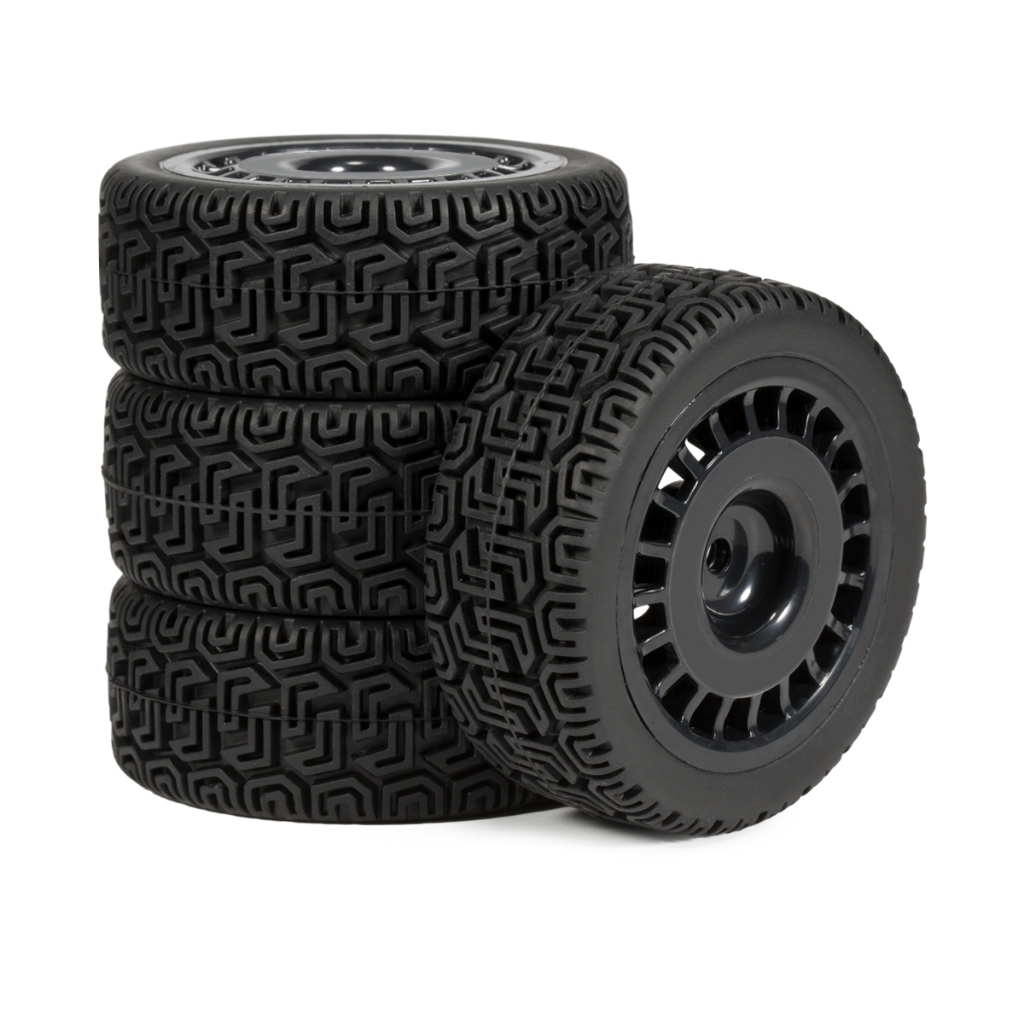 4pcs 70mm Plastic Wheel Rim Rubber Tire Universal For All 1/10 RC Rally ...