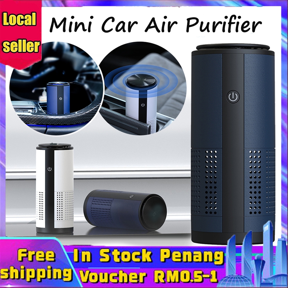 Car Air Purifier Ionizer USB Rechargeable Quiet Portable Ionic Air ...