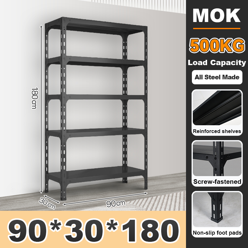 MOK Rak Besi Bertingkat 120*40*210CM Boltless Rack Height Adjustment ...