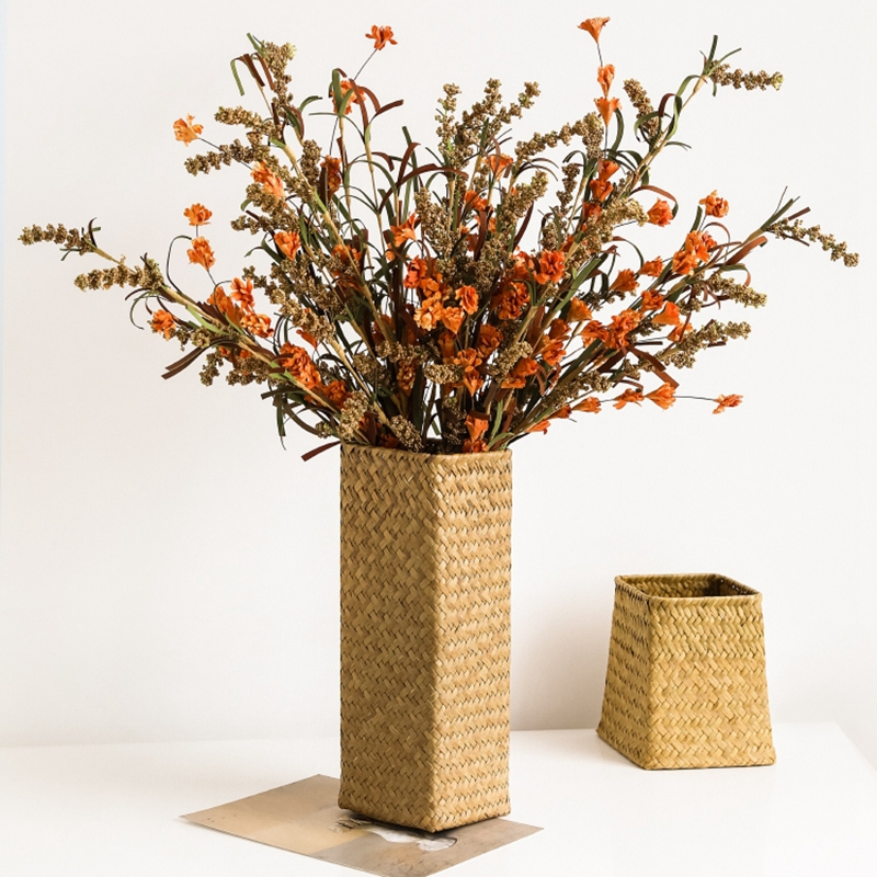 Eco-friendly Hand Woven Vase Seagrass Storage Flower Vase Pot Home ...
