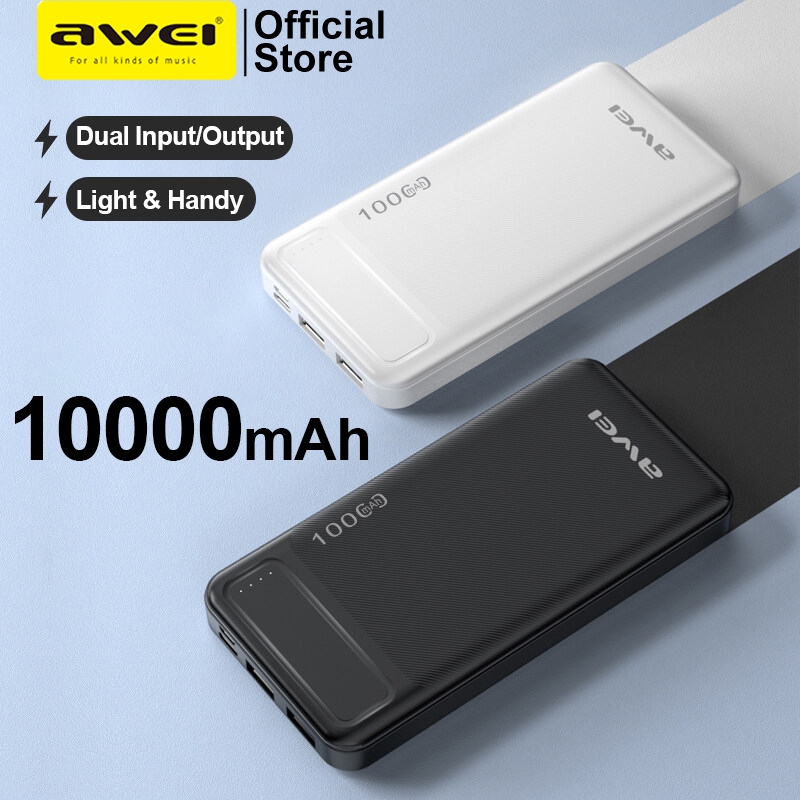 Awei P5K 10000mAh Power Bank Two-way Fast Charging Portable PowerBank ...