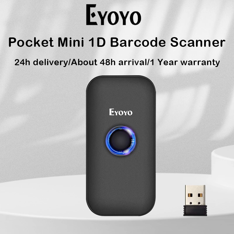 Eyoyo EY-009L Mini 1D Laser Barcode Scanner Bluetooth&USB Wired&2.4G ...