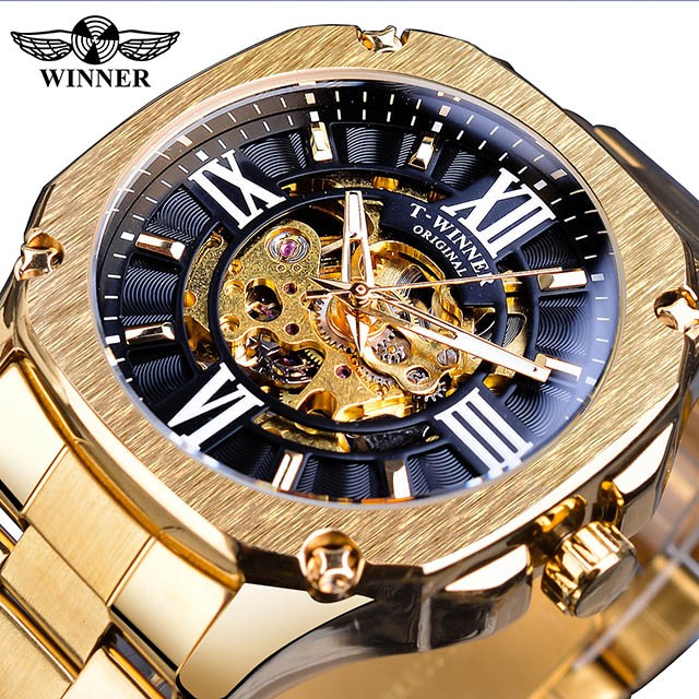 Original WINNER Men's Automatic Watch Steampunk 3D Dial Design All ...
