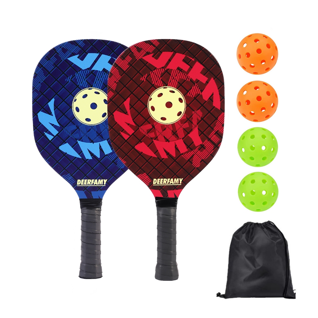 Pickleball Paddles Set with Ergonomic Grip & Edge Guard - Indoor ...