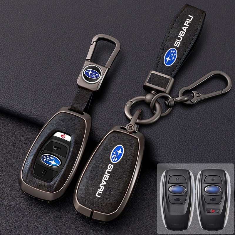 Zinc Alloy + Leather Car Key Case Cover for Subaru BRZ Forester Legacy ...