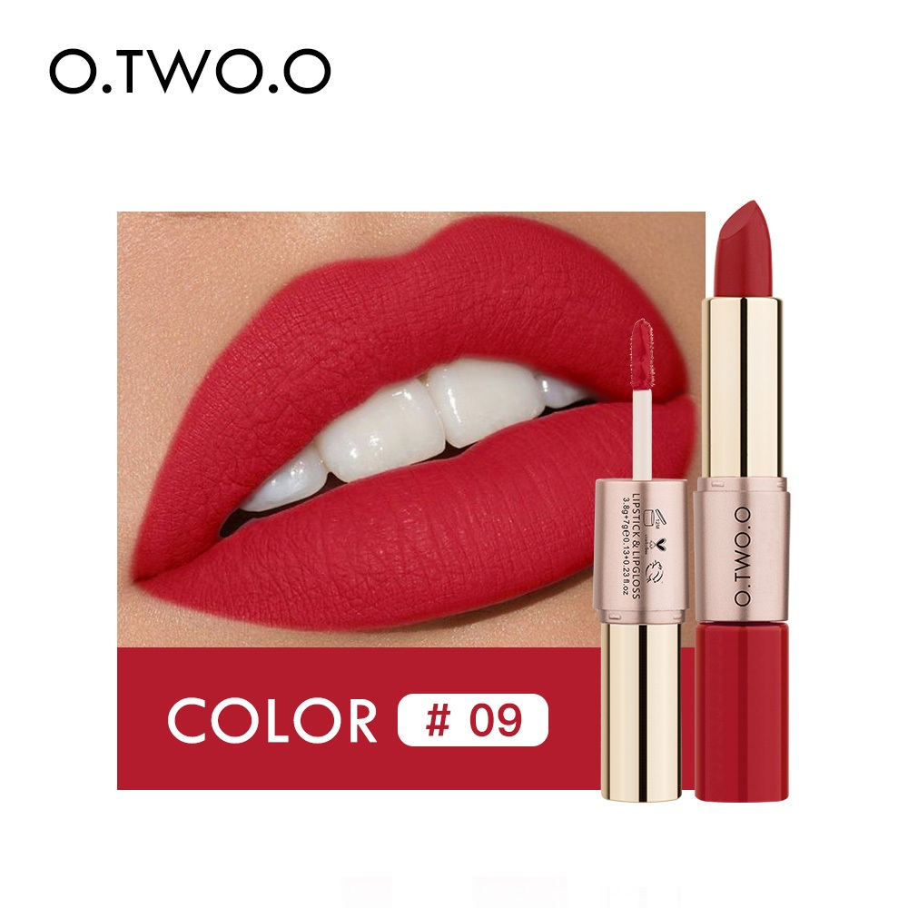 O.TWO.O Velvet Matte Waterproof Lipstick & Lipgloss 2 in 1 High ...