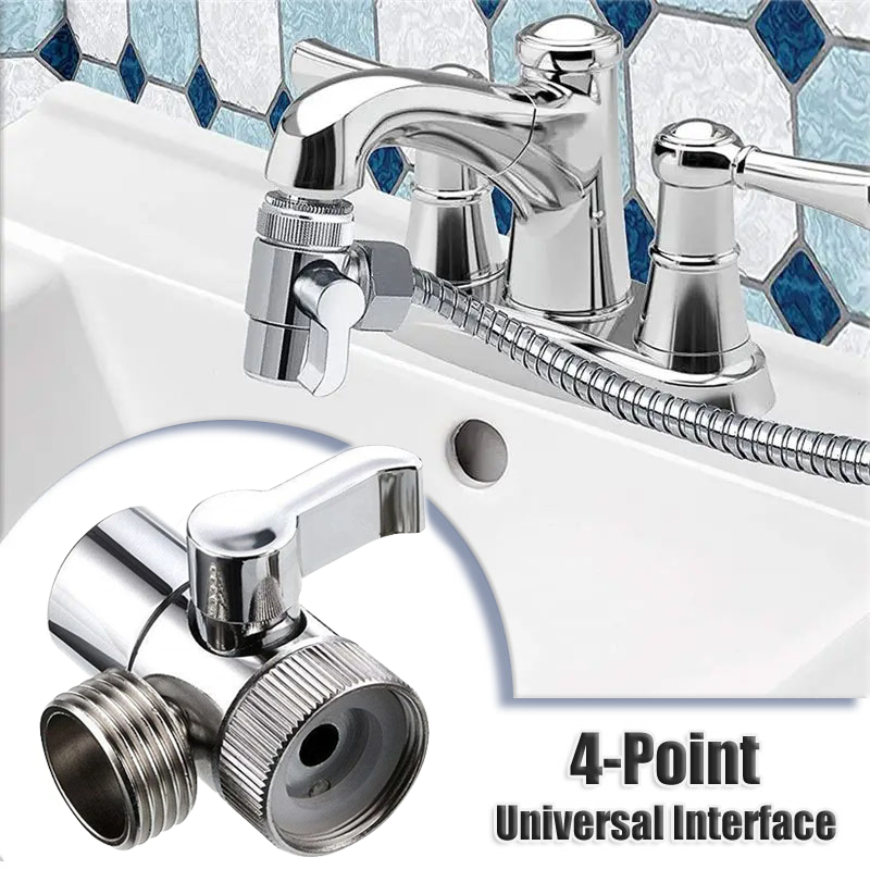 New Copper Switch Faucet Adapter Kitchen Sink Splitter Diverter Valve ...