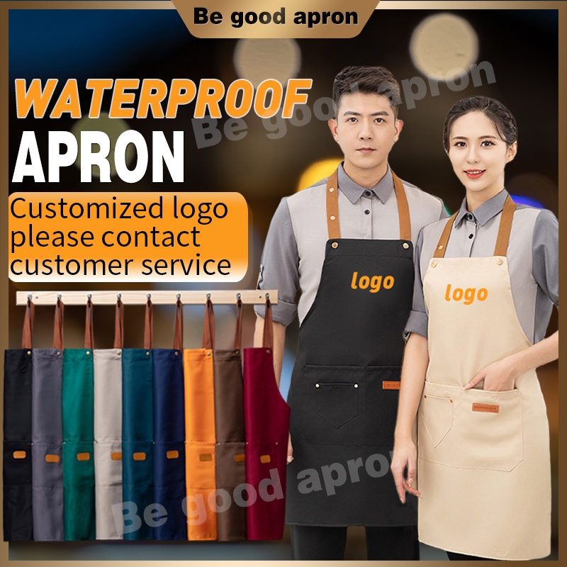 Waterproof Oilproof Hang Neck Chef Apron with Multi Pockets ...