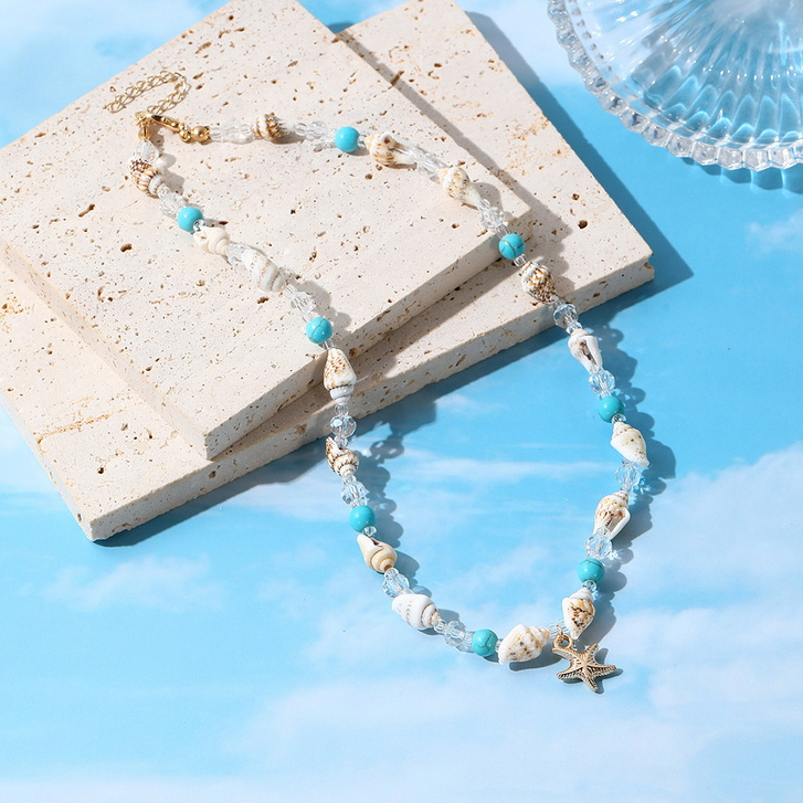 Handmade Pearl Shell Necklace Bead Necklaces Beach Conch Starfish ...