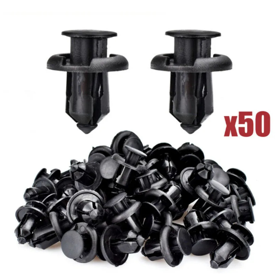 Hole Door Rivet Plastic Clip Fasteners Black Cars Lined Cover Barbs ...