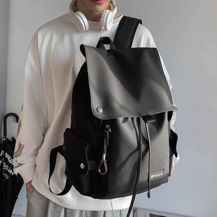 SONALA Leather Backpack School Bag College Student Simple Large ...