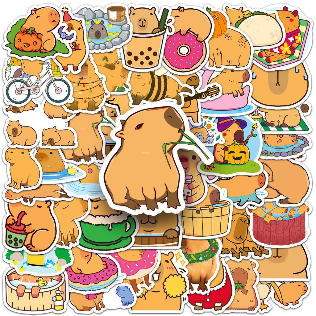 50 Piece Funny Capybara DIY Creative Motor Stickers Car Stickers ...