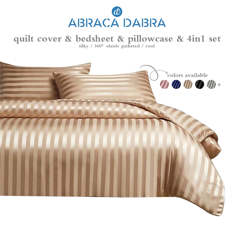 Abraca Dabra 4 In 1 Soft Satin Silk Quilt Cover Set With Zipper ...