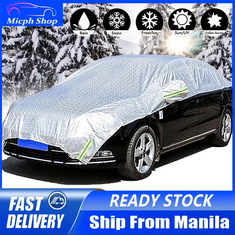 Half Car Cover Outdoor Sun Protection Resistant Waterproof RainDust Sun ...