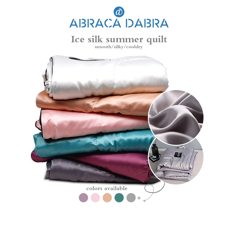 Abraca Dabra Thin Smooth Silk Blanket - 12 Colour/Single/Queen/King ...